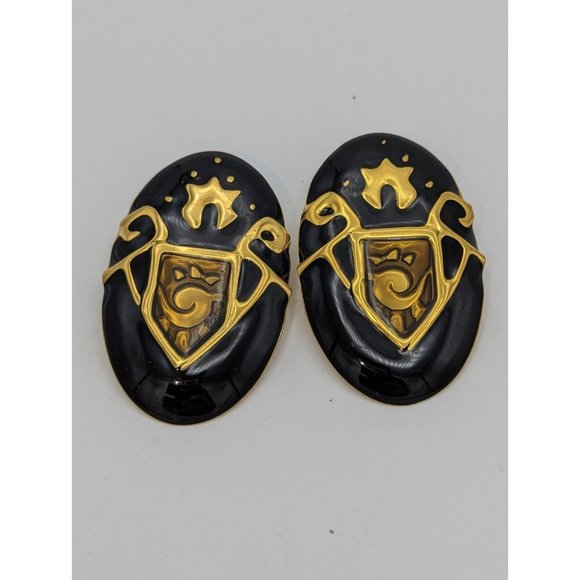 Edgar Berebi | Jewelry | Vintage Berebi Black And Gold Pierced ...